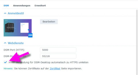 Freigabe-Link anpassen - Synology-Coaching